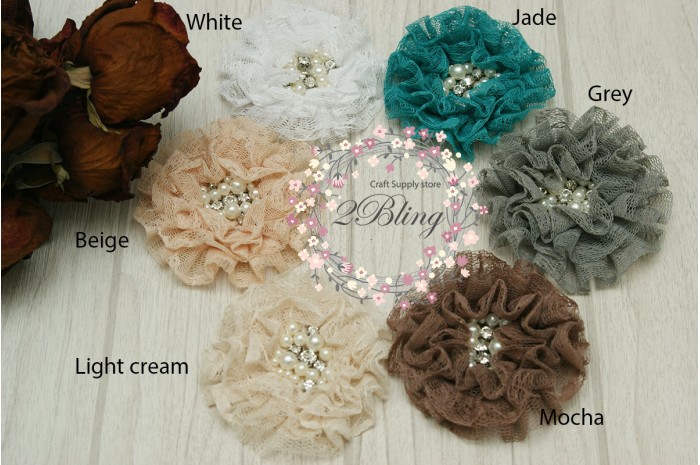 LACEY Flower, 9cm, Pack of 2