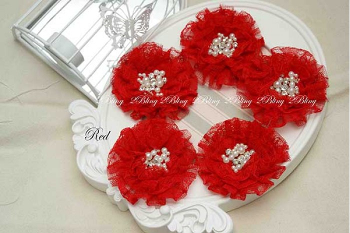 LACEY Flower, 9cm, Pack of 2