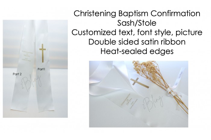 Christening Baptism Confirmation (Regular size) SASH Stole Personalised ...