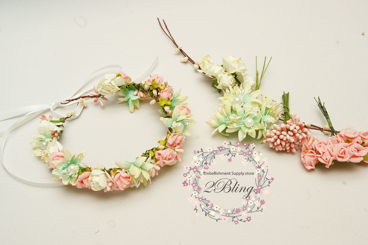 DIY flower crown (using flowers with wire)
